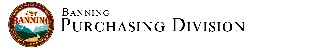 Purchasing Division | Banning, CA - Official Website